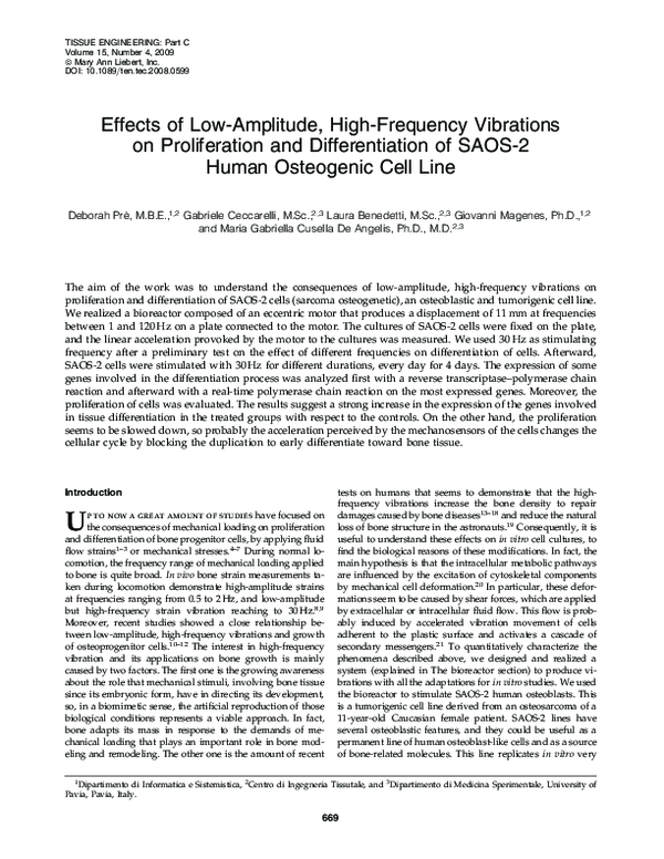 (PDF) Effects of Low-Amplitude, High-Frequency Vibrations on ...