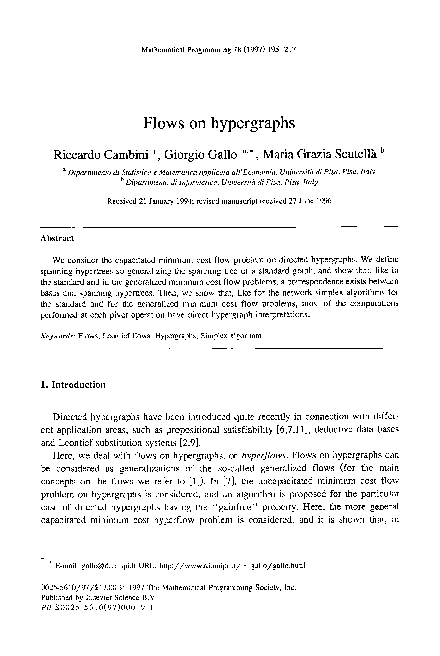 (PDF) Flows on hypergraphs
