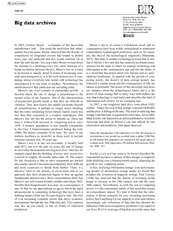 (PDF) Big data archives