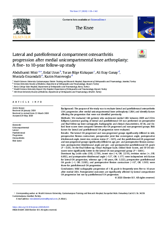 (PDF) Lateral and patellofemoral compartment osteoarthritis progression ...