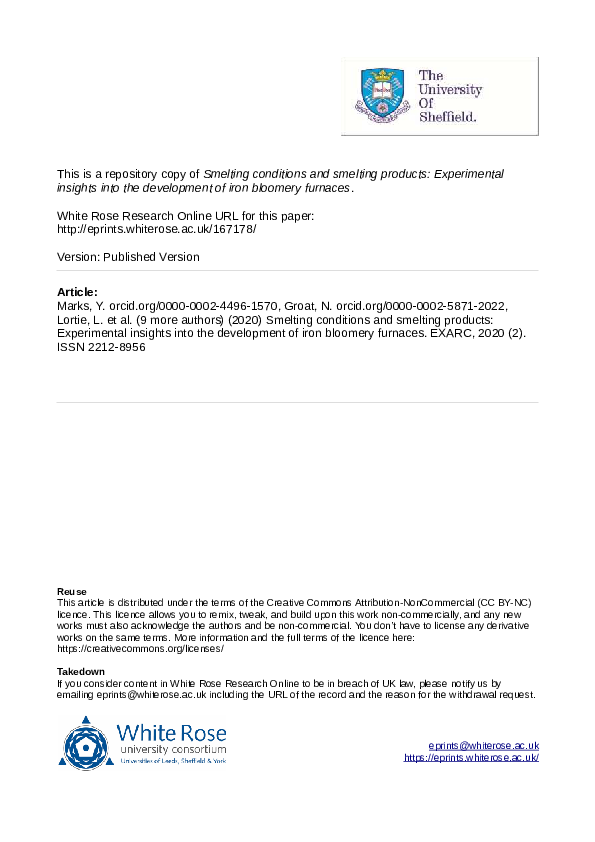 (PDF) Smelting Conditions and Smelting Products: Experimental Insights ...