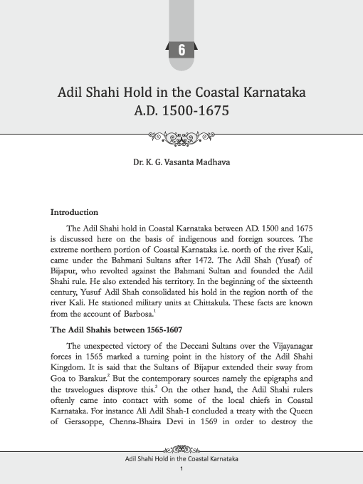 (PDF) Adil Shahi Hold in the Coastal Karnataka A. D. 1500-1675