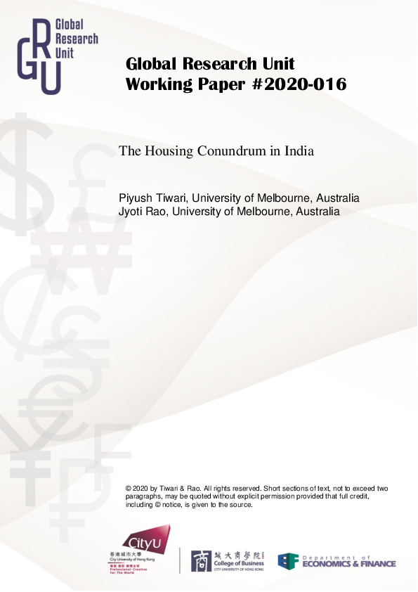 (PDF) The housing conundrum in India (PDF) The housing conundrum in India