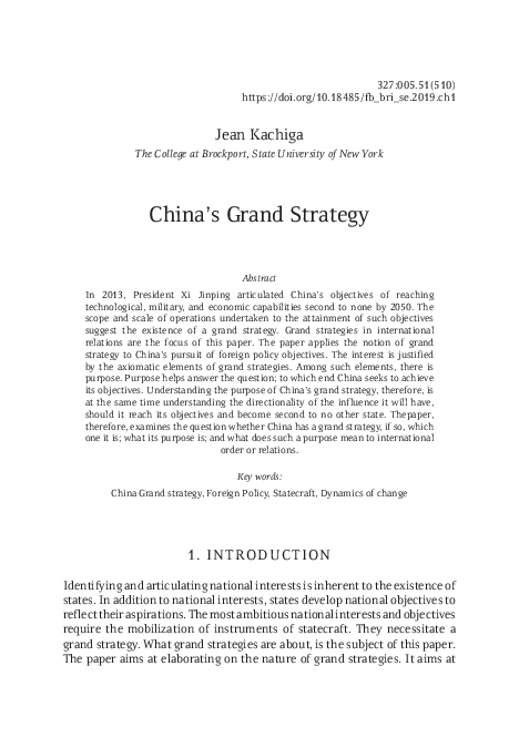 (PDF) China’s Grand Strategy