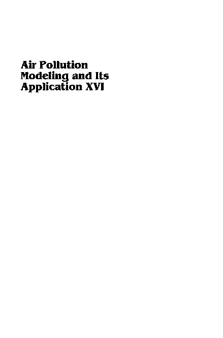 (PDF) Air Pollution Modeling and Its Application XVI