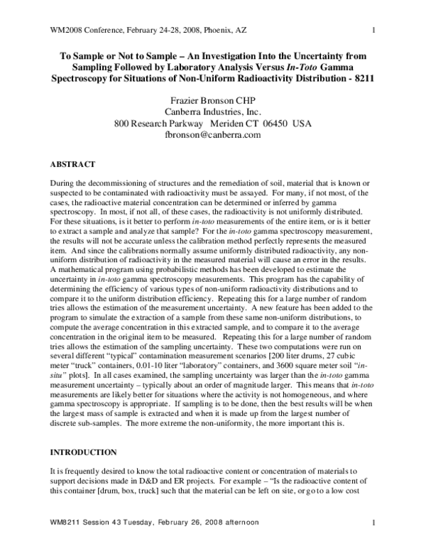 (PDF) To Sample or Not to Sample - An Investigation Into the ...