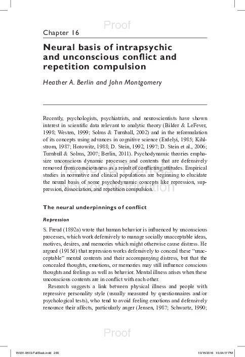 (PDF) Neural basis of intrapsychic and unconscious conflict and ...