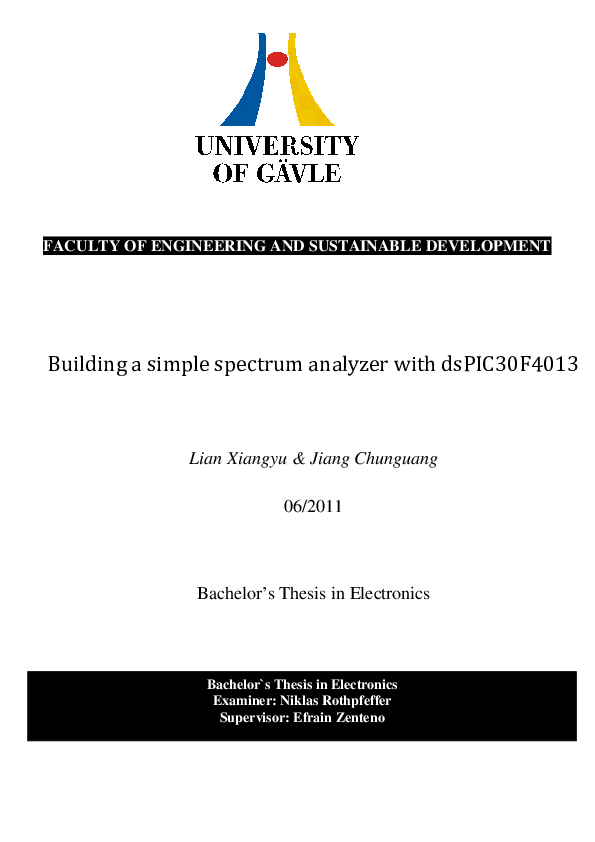 Pdf Building A Simple Spectrum Analyzer With Dspic30f4013