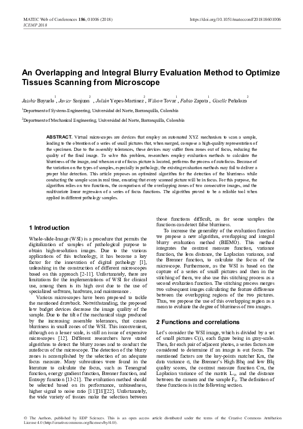 (PDF) An Overlapping and Integral Blurry Evaluation Method to Optimize Tissues Scanning from ...