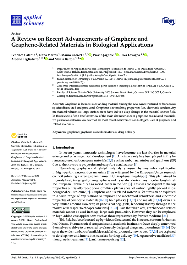 (PDF) A Review on Recent Advancements of Graphene and Graphene-Related ...