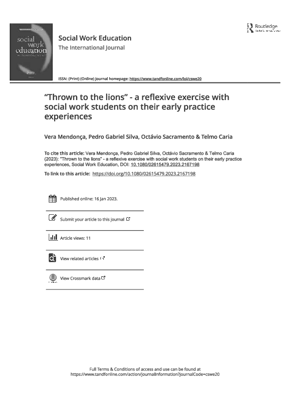 (PDF) “Thrown to the lions” - a reflexive exercise with social work ...