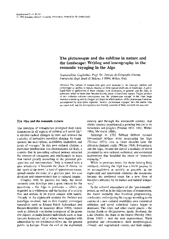 (PDF) The picturesque and the sublime in nature and the landscape ...