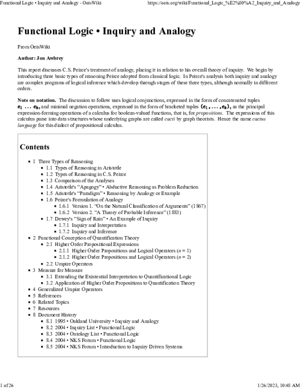 (PDF) Functional Logic • Inquiry and Analogy