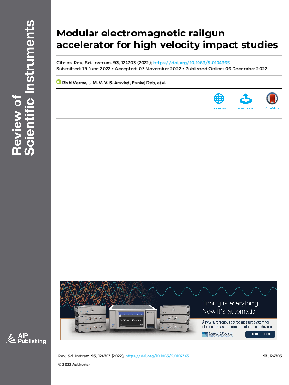 (PDF) Modular electromagnetic railgun accelerator for high velocity ...