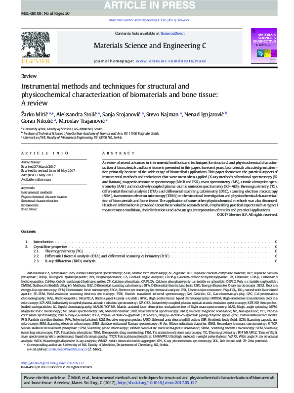 (PDF) Instrumental methods and techniques for structural and ...