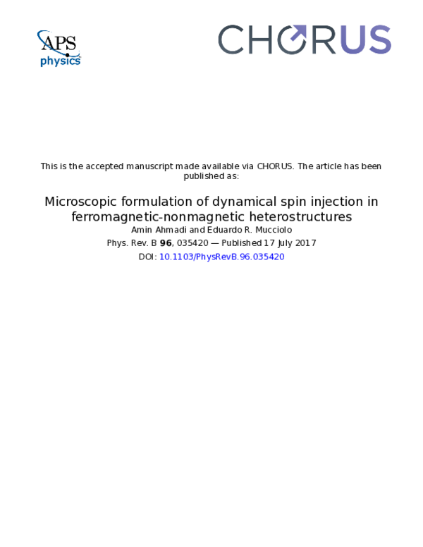 (PDF) Microscopic formulation of dynamical spin injection in ...