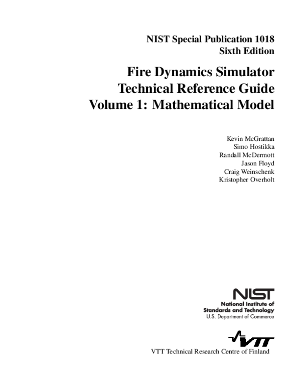 (PDF) Fire dynamics simulator technical reference guide volume 1