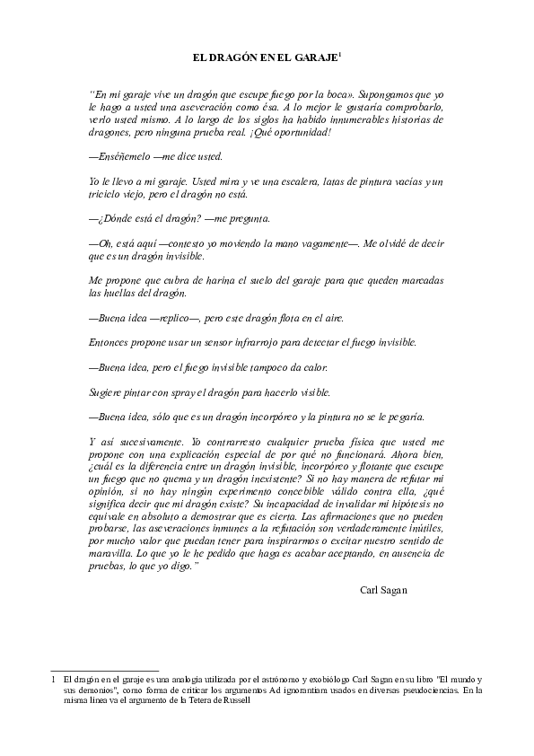 (PDF) Carl Sagan El Dragon en el Garaje
