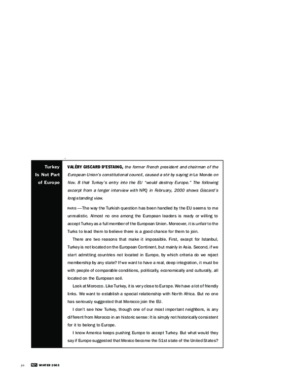 (PDF) Turkey is Not Part of Europe