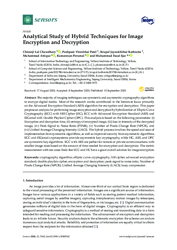 (PDF) Analytical Study of Hybrid Techniques for Image Encryption and ...