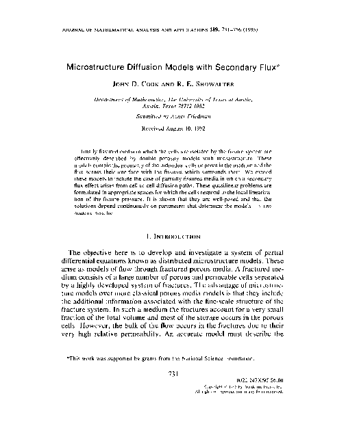 (PDF) Microstructure Diffusion Models with Secondary Flux
