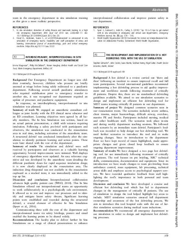 (PDF) P3 The development and implementation of a hot debriefing tool ...