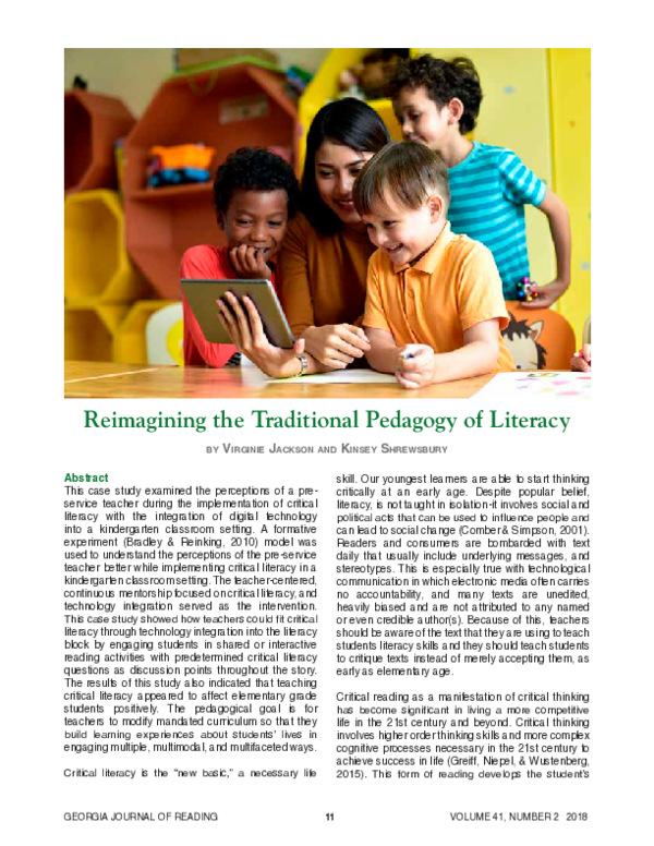 (PDF) Reimagining the Traditional Pedagogy of Literacy