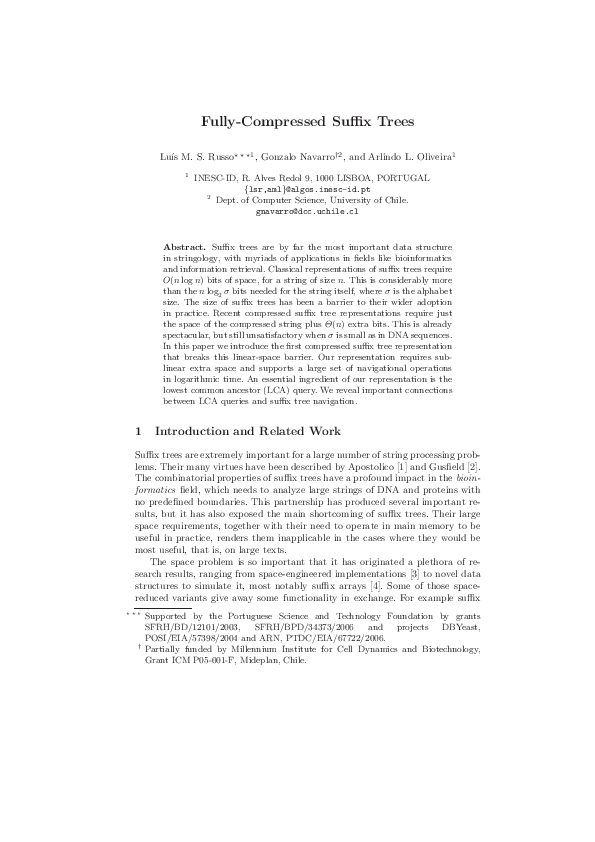 (PDF) Fully compressed suffix trees