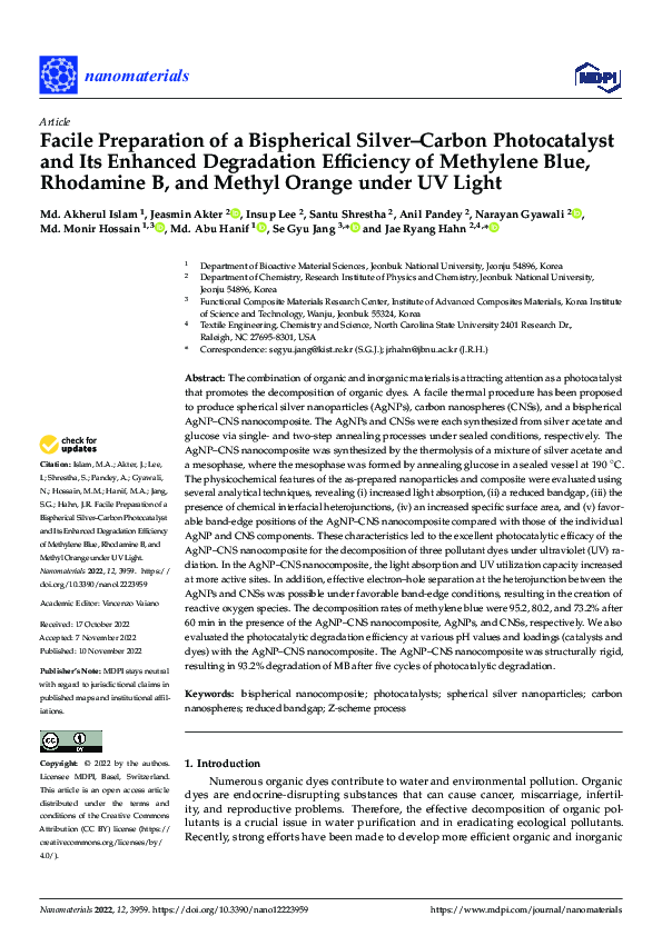 (PDF) Facile Preparation of a Bispherical Silver–Carbon Photocatalyst and Its Enhanced ...