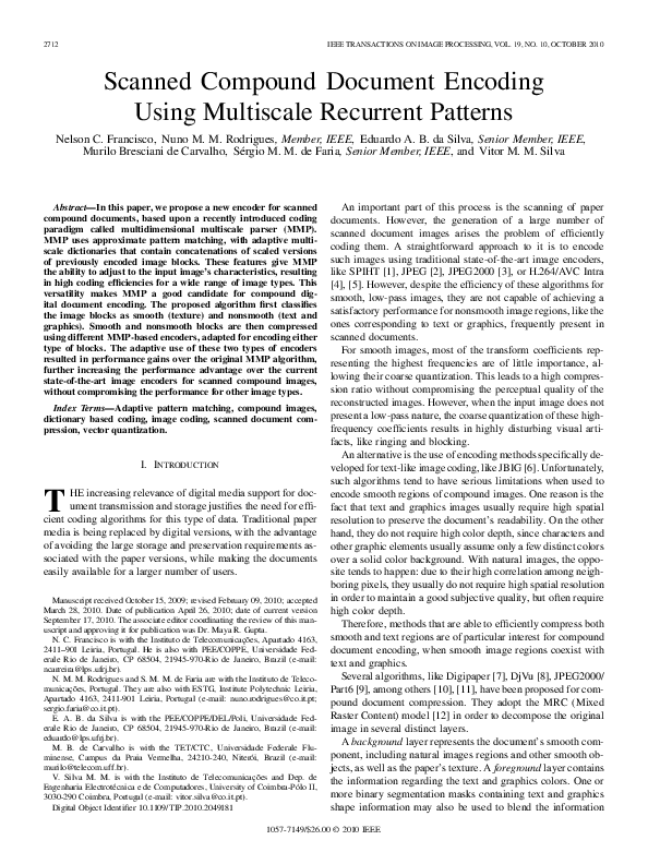 Pdf Scanned Compound Document Encoding Using Multiscale Recurrent Patterns