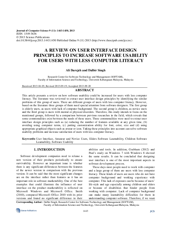 (PDF) A Review on User Interface Design Principles to Increase Software Usability for Users with ...