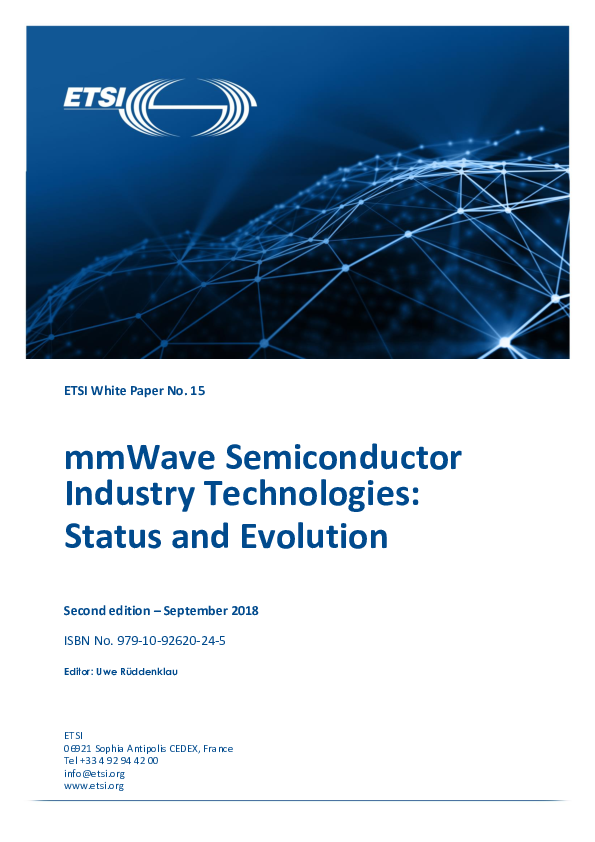 (PDF) mmWave Semiconductor Industry Technologies : Status and Evolution