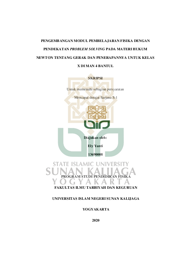 (PDF) Pengembangan Modul Pembelajaran Fisika Dengan Pendekatan Problem Solving Pada Materi Hukum ...