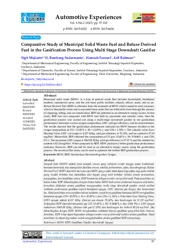 (PDF) Comparative Study of Municipal Solid Waste Fuel and Refuse ...