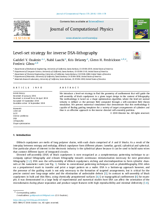 (PDF) Level-set strategy for inverse DSA-lithography