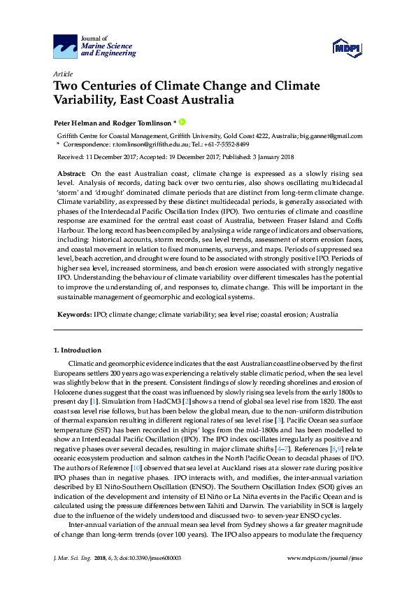(PDF) Two Centuries of Climate Change and Climate Variability, East ...