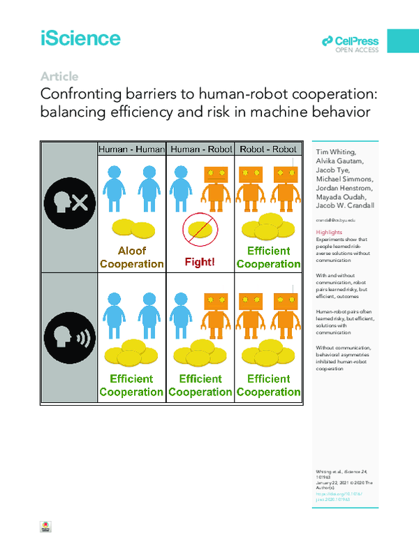 (PDF) Confronting barriers to human-robot cooperation: balancing efficiency and risk in machine ...