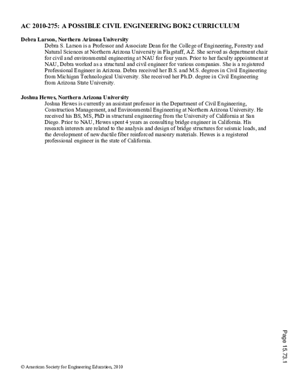 (PDF) A Possible Civil Engineering Bok2 Curriculum