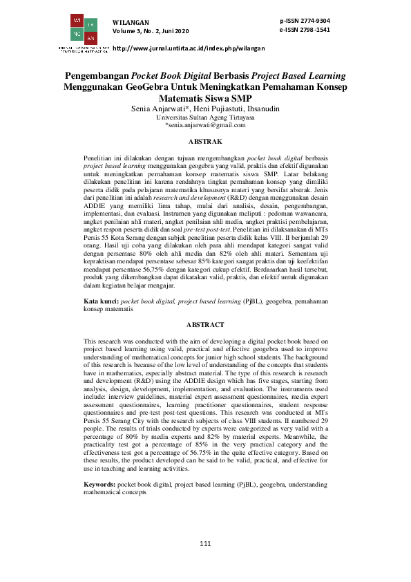 (PDF) Pengembangan Pocket Book Digital Berbasis Project Based Learning ...