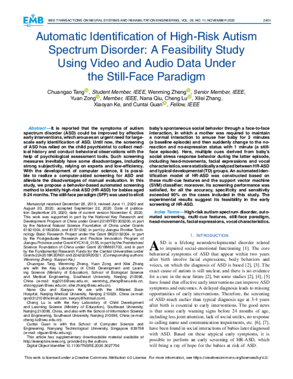 (PDF) Automatic Identification of High-Risk Autism Spectrum Disorder: A ...