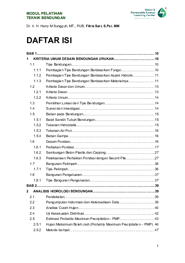 (DOC) Modul Pelatihan Teknik Bendungan
