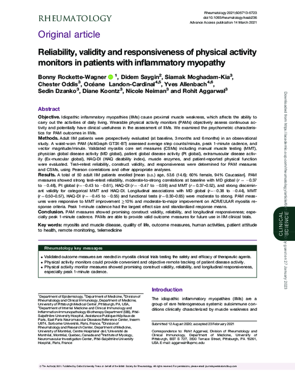 (PDF) Reliability, validity and responsiveness of physical activity monitors in patients with ...