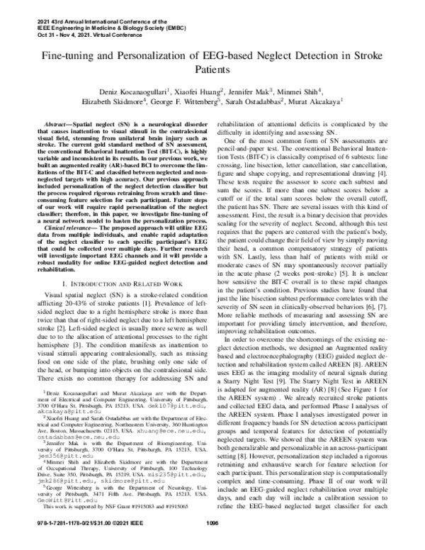 (PDF) Fine-tuning and Personalization of EEG-based Neglect Detection in ...