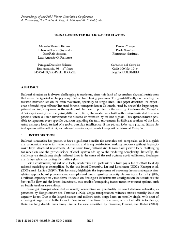 (PDF) Signal-oriented railroad simulation | Paola Sánchez - Academia.edu