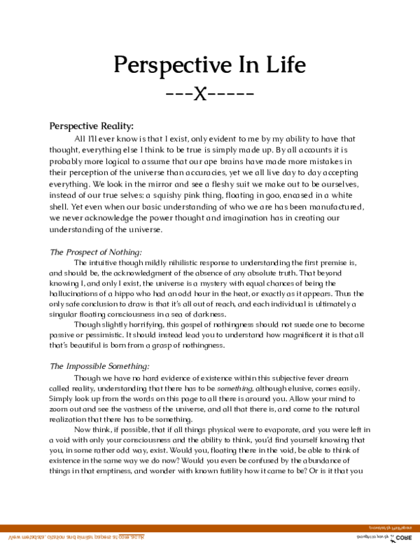 (PDF) Perspective in Life
