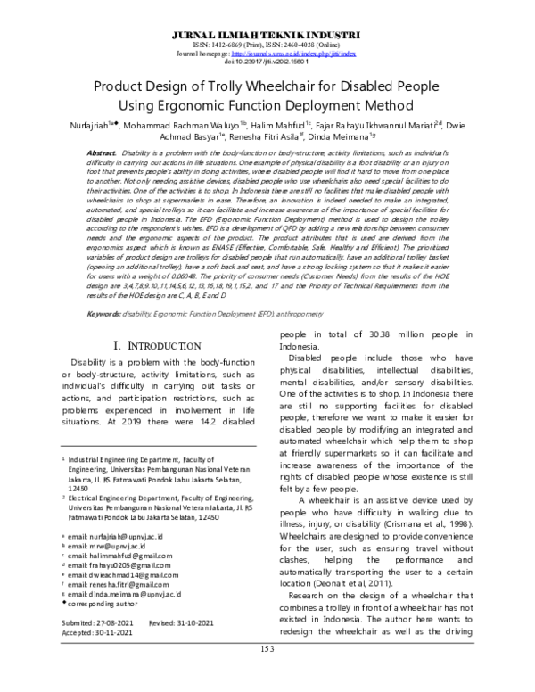 (PDF) Product Design of Trolley Wheelchair for Disabled People Using Ergonomic Function ...