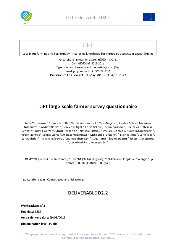 (PDF) LIFT large-scale farmer survey questionnaire