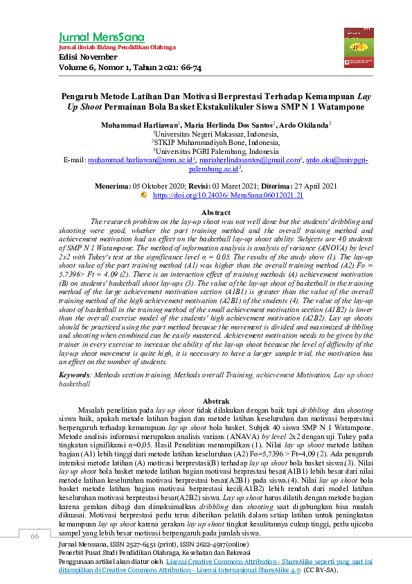 (PDF) Pengaruh Metode Latihan dan Motivasi Berprestasi Terhadap ...