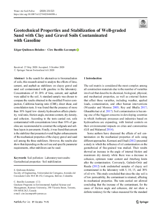 (PDF) Geotechnical Properties and Stabilization of Well-graded Sand ...