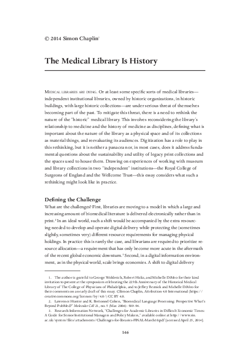 (PDF) The Medical Library Is History